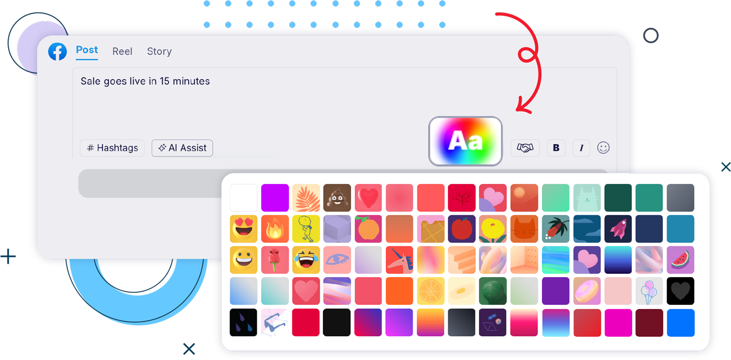 Schedule Facebook Text Posts with Backgrounds Using Publer